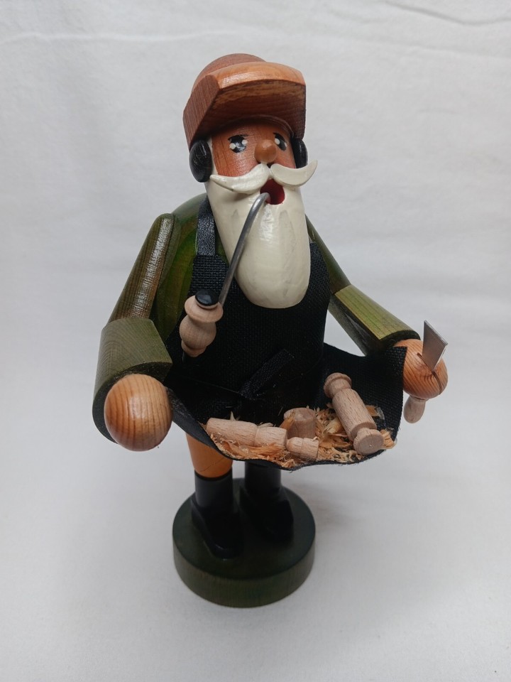 Erzgebirge German Smoking Man OWC Wooden Hand Painted | eBay