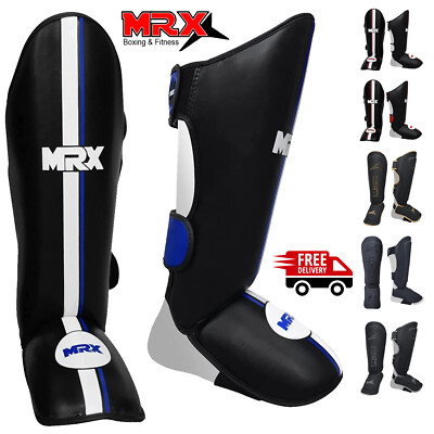 MRX Shin Guards Pads for Boxing MMA Muay Thai Extra Padding with Deluxe ...