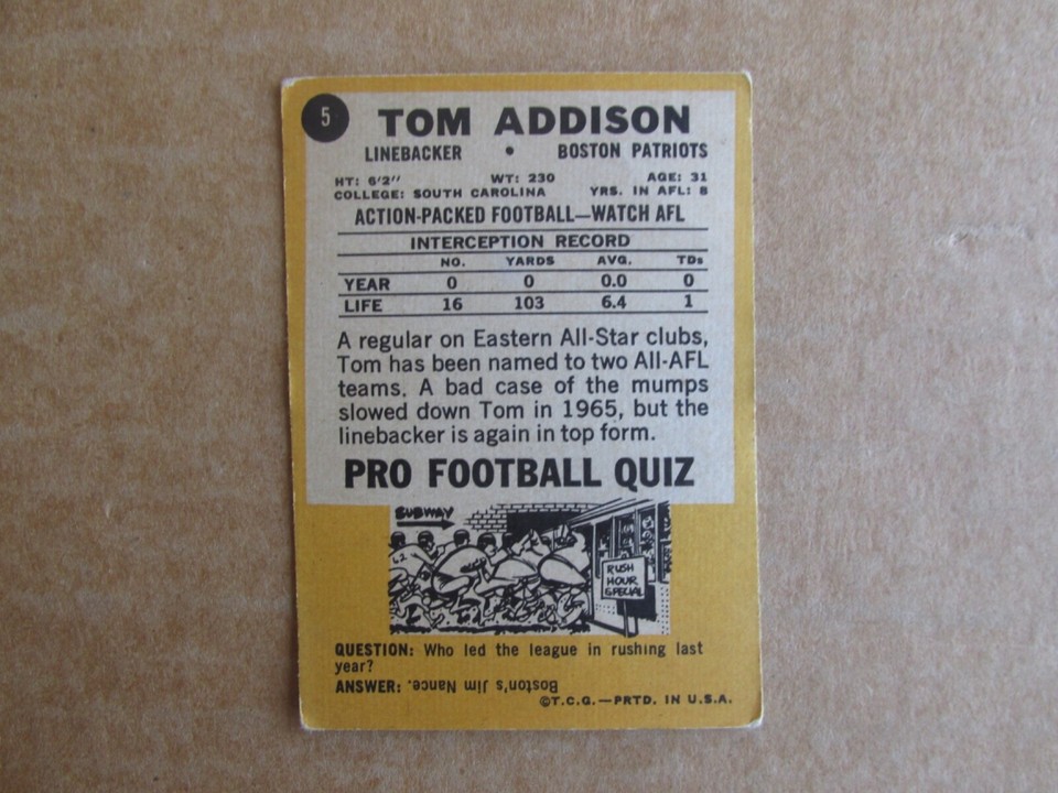 1967 TOPPS FOOTBALL CARD SINGLES COMPLETE YOUR SET PICK CHOOSE UPDATED ...