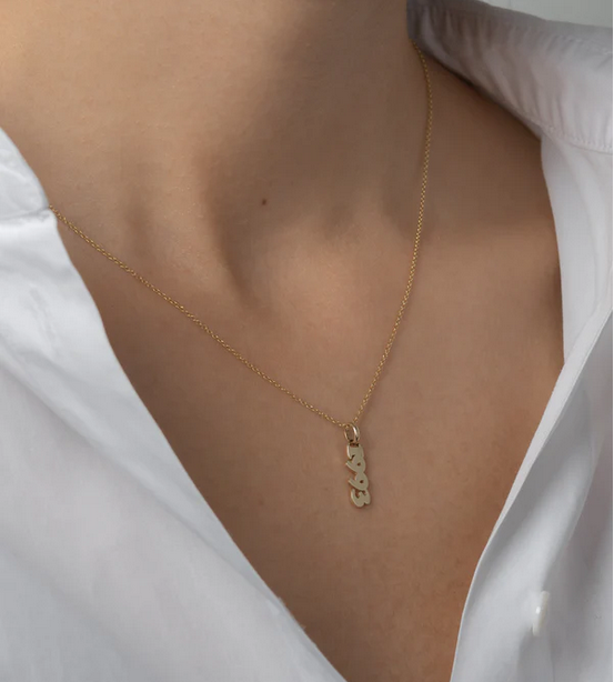 Modern Customized Your Birthday Year Pendant In 14K Yellow Gold ...