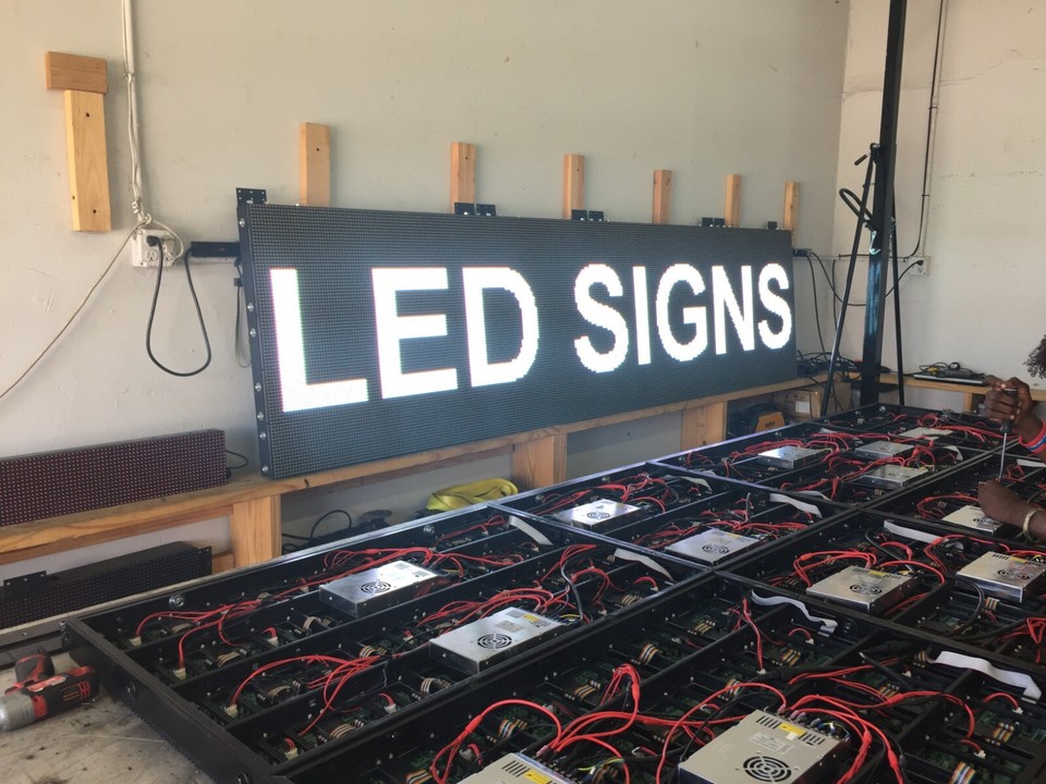 LED Sign Outdoor Full Color Double Sided Programmable Message Digital ...