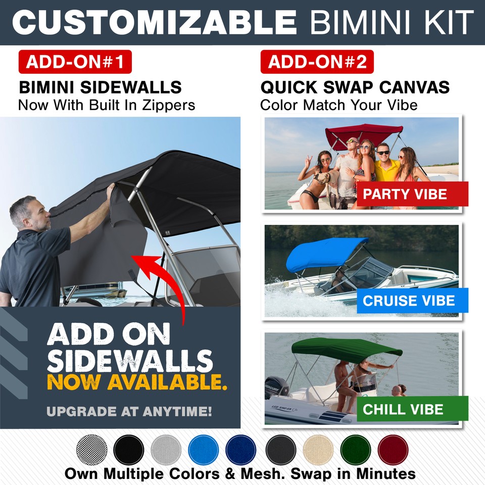 Sun Shade Canopy for Pontoon, V-Hull, Fishing, Jon Boat, Storage Boot ...