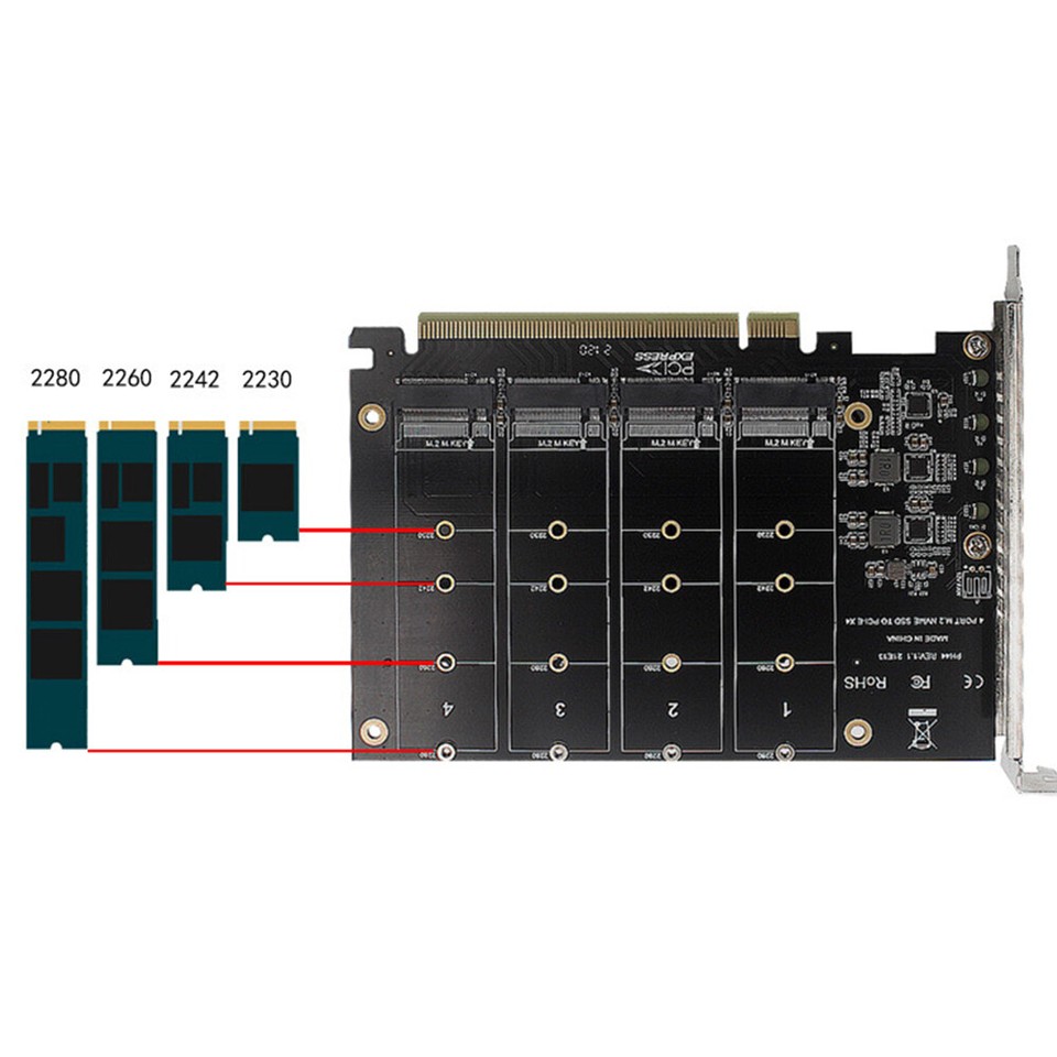 New PCIEX16 NVME M2 MKEY SSD RAID Array Expansion Adapter Card ...