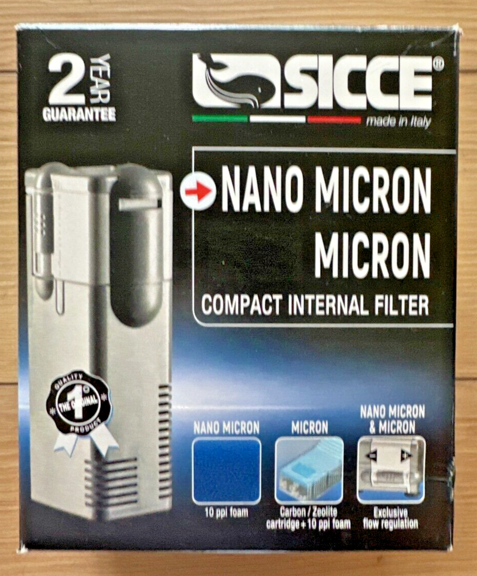 SICCE NANO MICRON Compact Internal Filter for Small 13 gal Aquariums ...