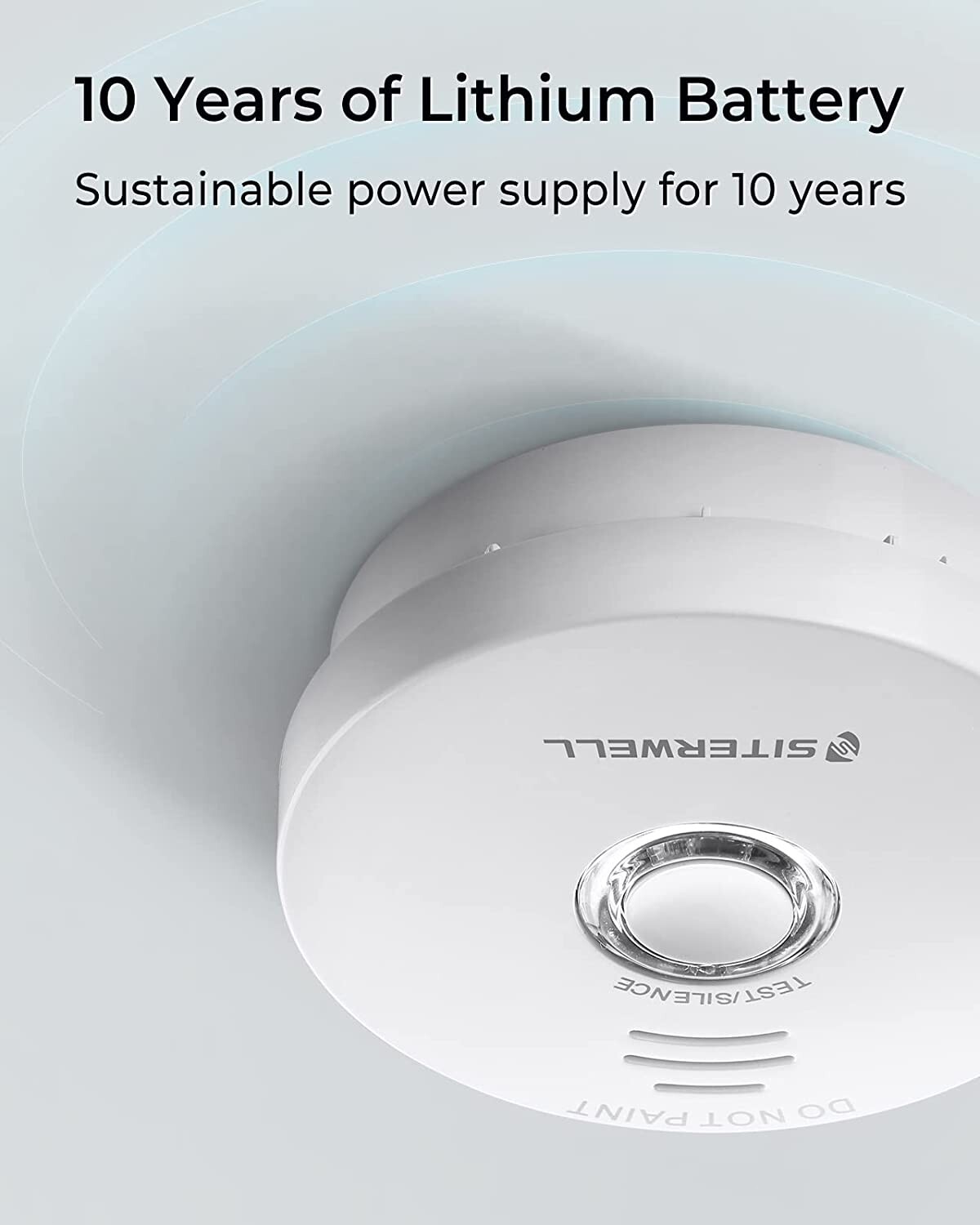 Siterwell Smoke Detector Alarm with Built-in 10 Year Low Battery ...