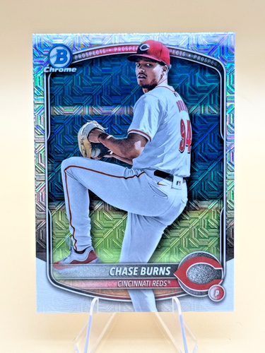 Chase Burns 2025 Bowman Chrome Mega Mojo Refractor Prospect Cincinnati #BCP-122 | eBay