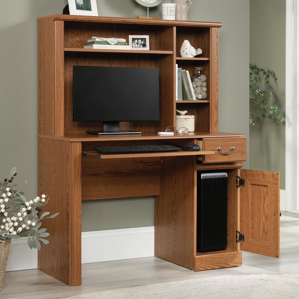 Sauder Orchard Hills Engineered Wood Computer Desk with Hutch in ...