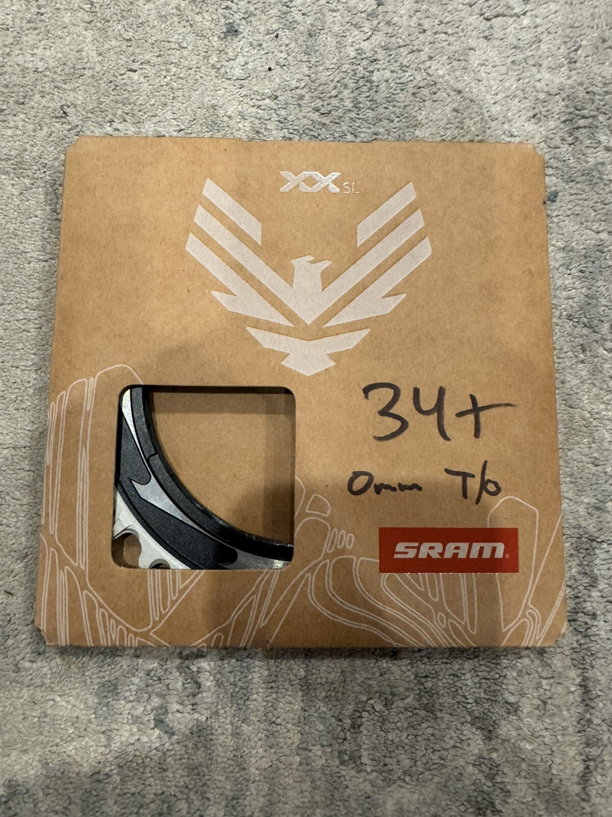 SRAM XX SL Eagle T-Type Thread Mount Chainring - 34t, 12-Speed, Thread ...