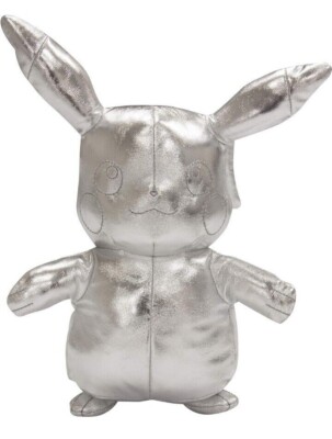 Pokemon Pikachu Plush Silver 25th Anniversary Licensed Jazwares NEW ...
