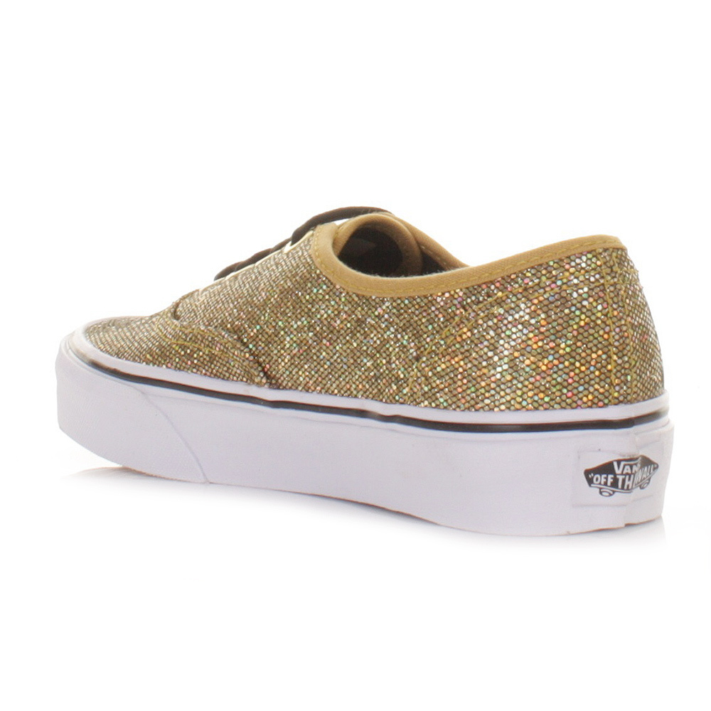 VANS AUTHENTIC GLITTER GOLD MICRO DOTS SHOES MENS 3.5 WOMENS SZ 5 21 ...