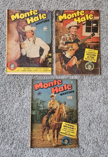 3 Monte Hale Western Comics Vol 6 #35 #37 #38 Fawcett Publication 1949 ...