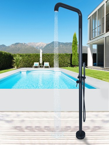 Black Bathroom Wall Mount outdoor panel pool shower set faucet shower ...