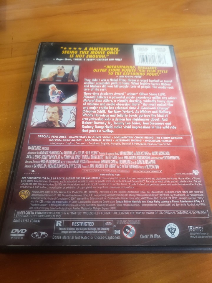 Natural Born Killers (DVD, Widescreen 2007) 85391163183| eBay