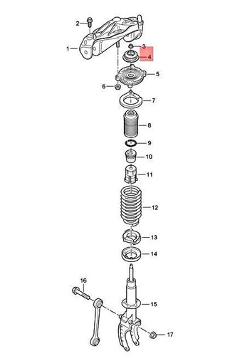 Genuine PORSCHE Cayenne Porsche 9PA 9PA1 Shock Absorber Bearing ...