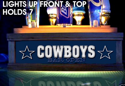 (REMOTE CONTROL) LIGHTED COWBOYS BEER TAP HANDLE DISPLAY holds 7 LED ...
