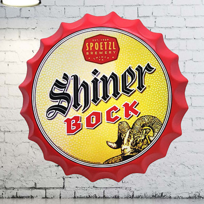 Rare Shiner Beer Shiner Texas Vintage Round Metal Sign Man Cave Bar ...