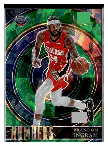 2020-21 Panini Select #38 Brandon Ingram Numbers Green Cracked Ice ...