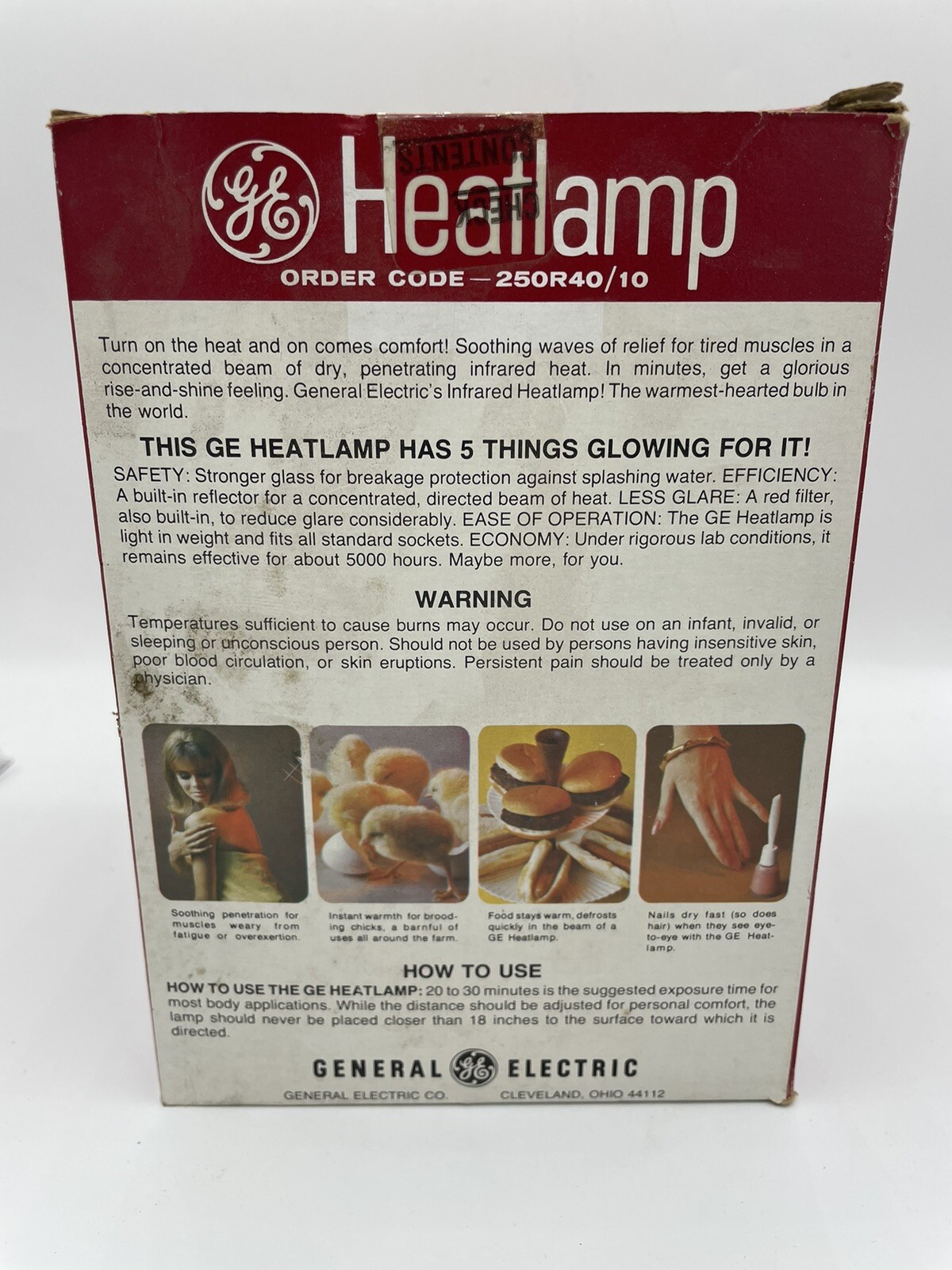 Vintage USA GE 250 Watt Infrared Heat R40 Lamp Red Bulb in Box New | eBay
