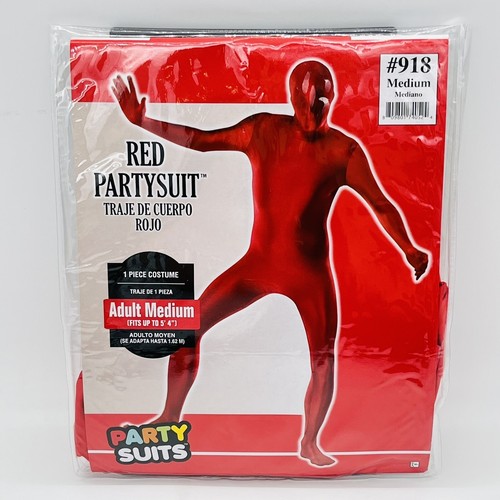 Red Partysuit Morph Suit Spandex Full Body Costume Sz Medium Men Women ...