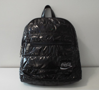 Officially Licensed 12" "Coca Cola" Black Puffer Mini Zippered Backpack ...