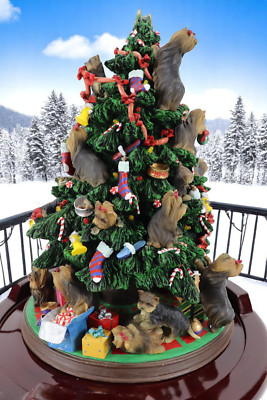 Danbury Mint Yorkie Yorkshire Terrier Dog Christmas Tree Lighted ...