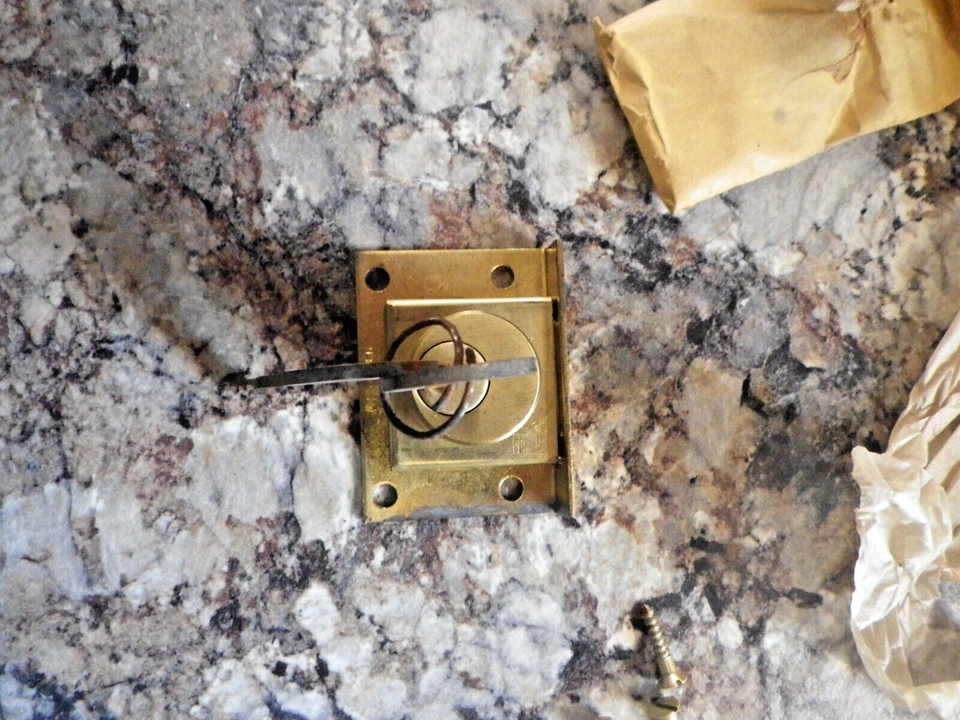 Vintage National Lock Co. Company Desk Drawer/Cabinet Lock With ...