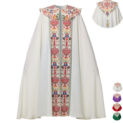 Gothic Unisex Cope Priest Vestment Patterned Robe Halloween Religious ...