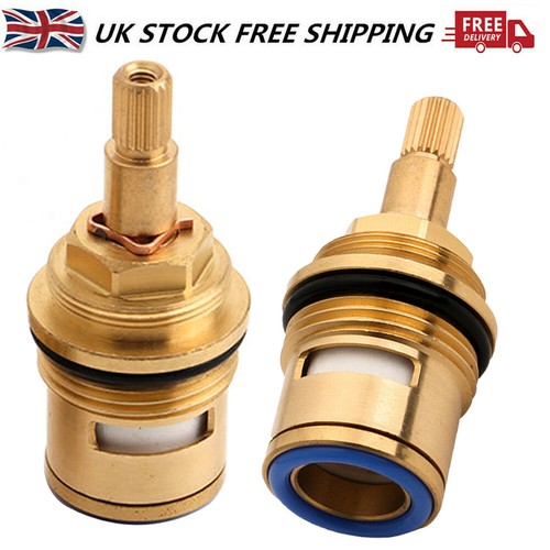 2Pcs Bath 3/4"Tap Valve Cartridge Ceramic Gland 20 Teeth Quarter Turn ...