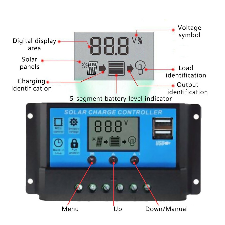 300 Watts Solar Panel Kit 100A 12V Battery Charger With Controller ...