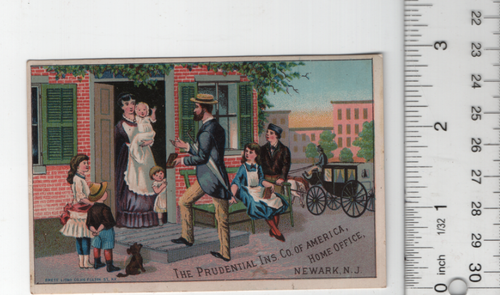 Prudential Life Insurance New Jersey Victorian Trade Card 1800s 3"x5 ...