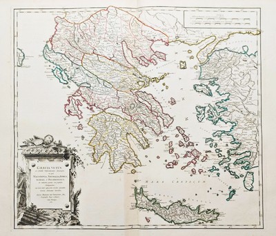 Grèce Ellada Macédoine Macédonie Crète Carte Map Vaugondy 1752 | eBay