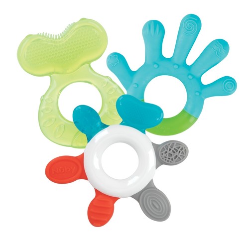 Nuby 3-Step Teether Set - Different Soothing Textures -Dishwasher Safe ...