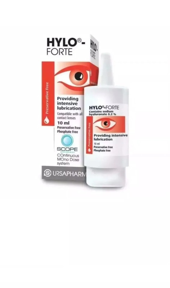3 x Hylo-Forte 10 ml INTENSE Lubricating Eye Drops Dry Eyes Itchy Eyes ...
