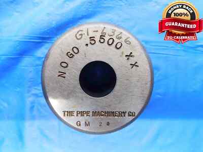 .5500 CL XX MASTER PLAIN BORE RING GAGE .5469 +.0031 UNDERSIZE 35/64 14 ...