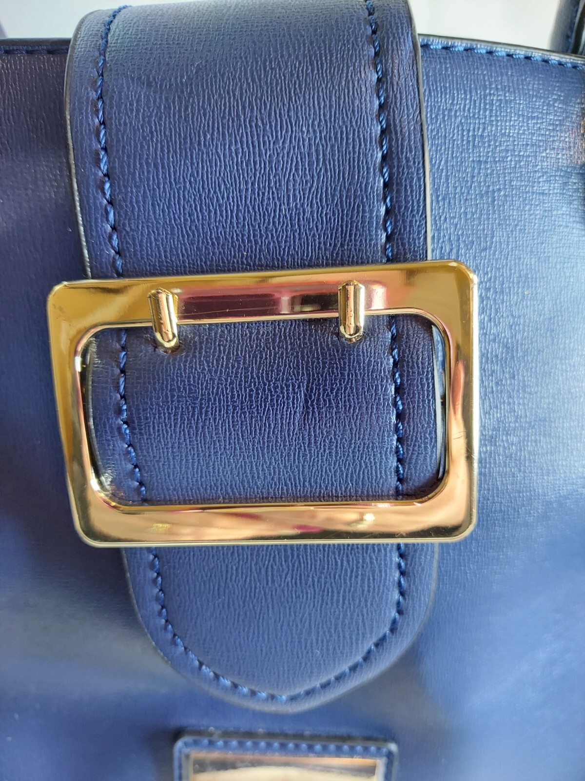 Marc New York Andrew Marc blue purse with gold buckle | eBay