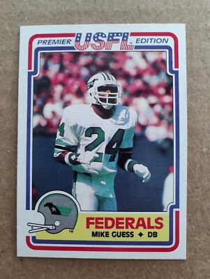MIKE GUESS Washington FEDERALS 1984 TOPPS USFL FOOTBALL CARD #126 | eBay