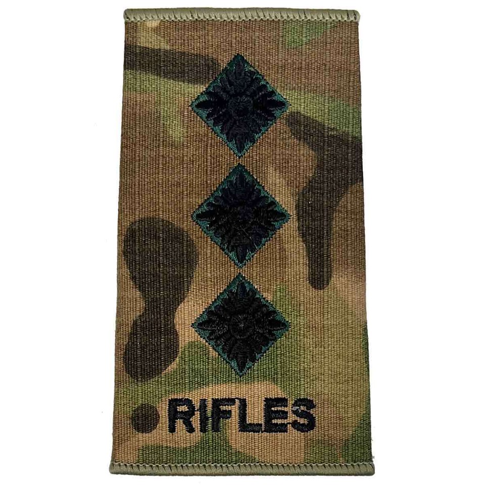 Rifles Multicam Rank Slide (PAIR)- Black & Green Embroidery British ...