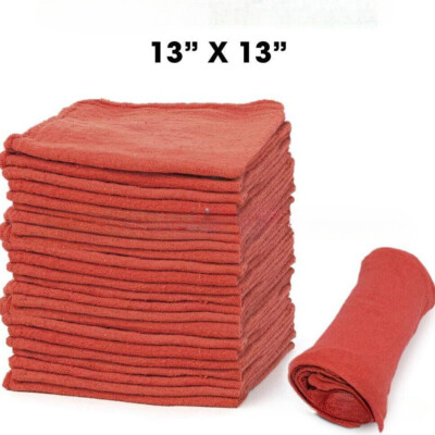1Pack INDUSTRIAL A-GRADE SHOP RAGS / CLEANING TOWELS RED | eBay