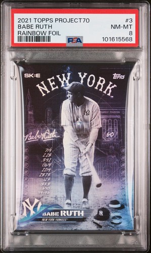 2021 TOPPS PROJECT70 RAINBOW FOIL #3 BABE RUTH 1/70 PSA 8 | eBay