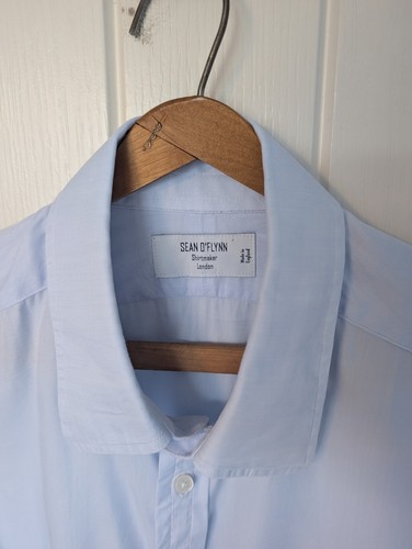 Huntsman Shirt Size 16.5" Blue Bespoke Sean o Flynn Savile Row Sea ...