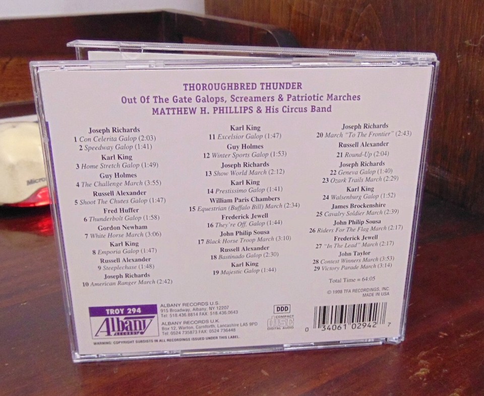 Matthew H. Phillips & His Circus Band - Thoroughbred Thunder / Troy 294 ...