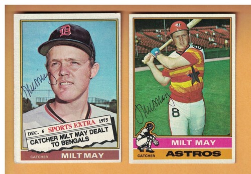 MILT MAY AUTOGRAPHED 1976 TOPPS & TRADED BASEBALL CARD SIGNED DETROIT ...