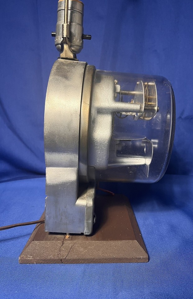 Working General Electric METER Lamp ~ Wood Base W/O Shade ~ Steampunk ...