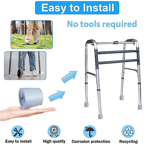 4 Pack Rubber Tips - Glides Universal Walker Replacement Legs Cane Tips ...