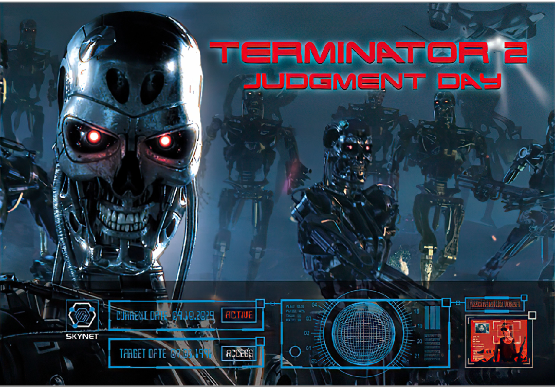 Williams TERMINATOR 2 Pinball Machine Alternate Translite AWESOME ...