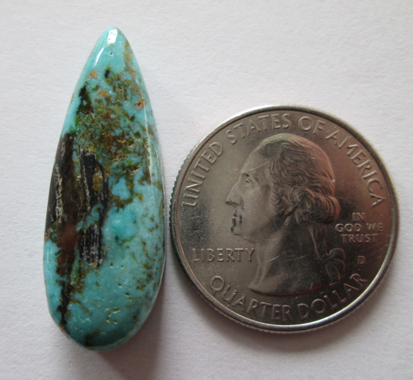 22.70 ct. 100% Natural Chinese Qingu, Hubei Turquoise Gemstone, # FI ...