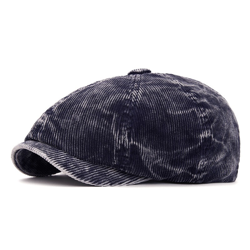 Men Corduroy Newsboy Octagonal Stretch Hat Golf Driving Cabbie Ivy Warm ...