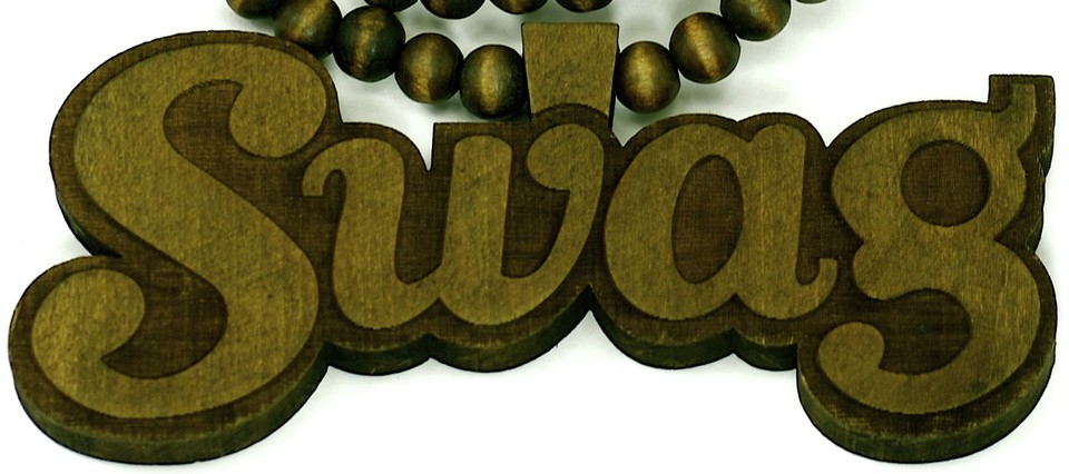 SWAG Necklace New Good Wood Style Pendant with 36 Inch Wood Beaded ...