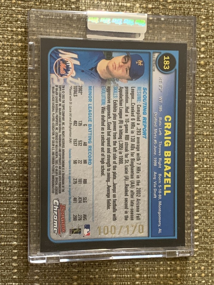 2003 Bowman Chrome - Craig Brazell 1st Bowman Gold - Uncirculated 100/ ...