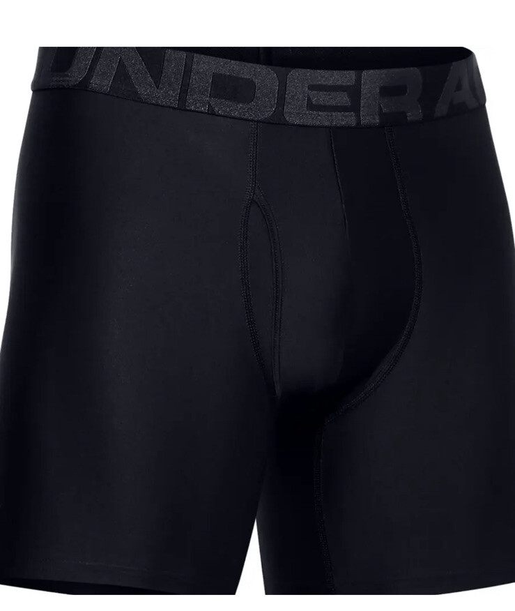 Under Armour Men's Tech 6" Boxerjock - Size 2XL, Black (Pack of 2) for ...